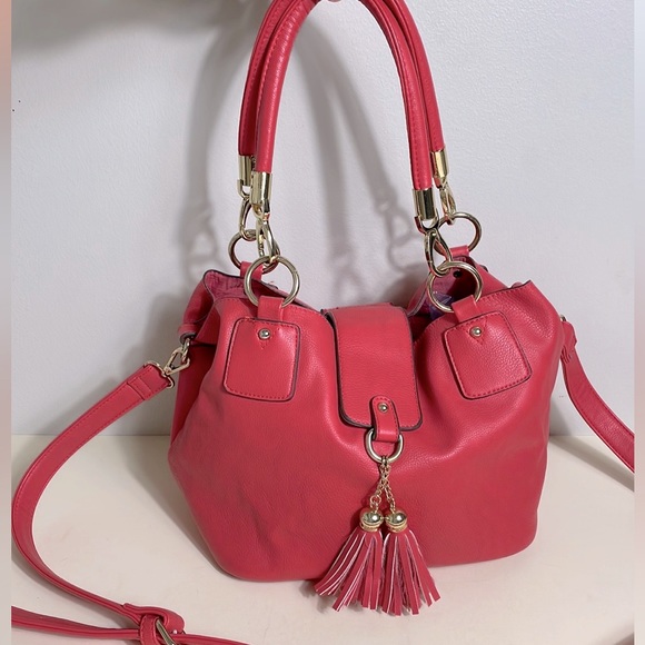 Charming Charlie | Bags | Charming Charlie Coral Shoulder Vegan Handbag ...